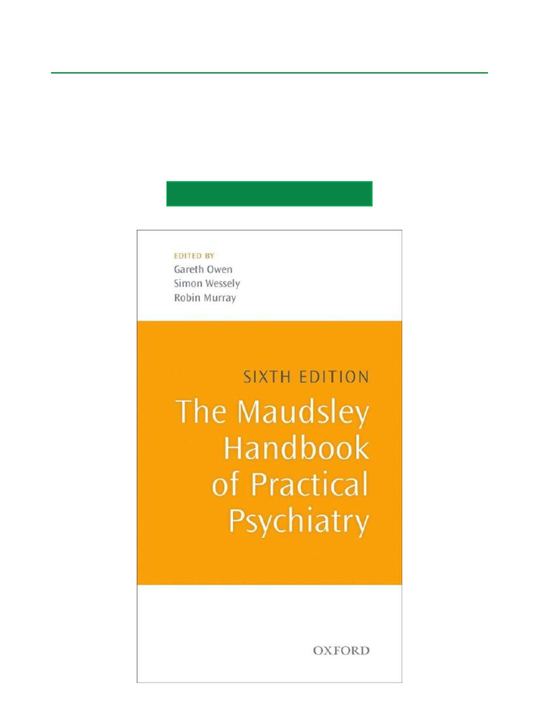 Maudsley Handbook of Practical Psychiatry | PDF | Psychiatry ...