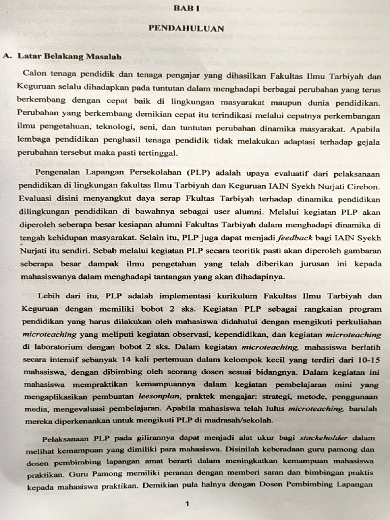 Latar Belakang PPL | PDF