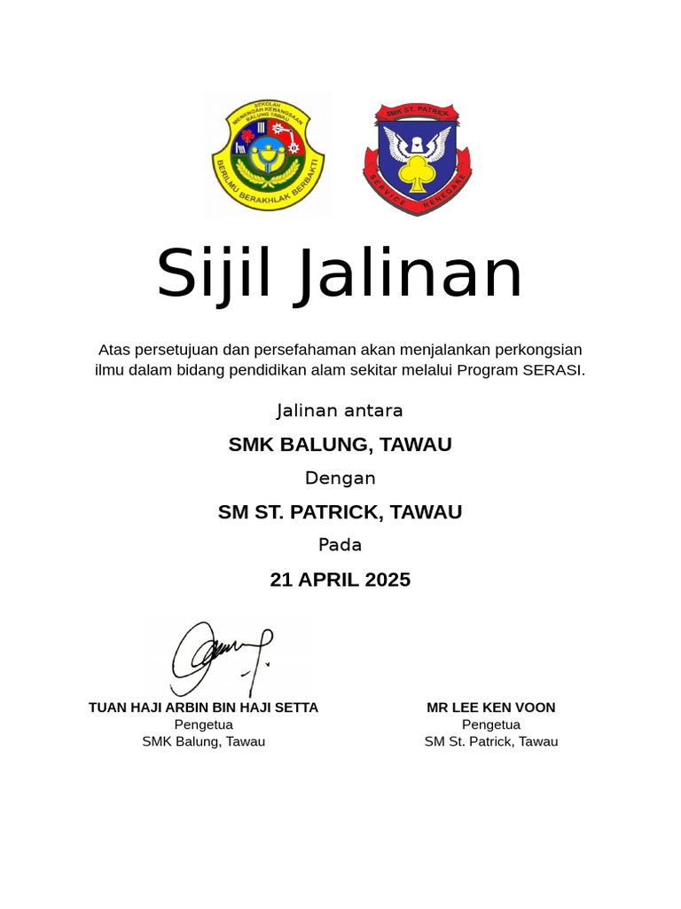Sijil Jalinan | PDF