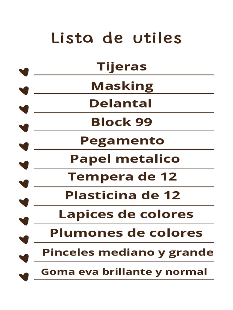 Lista Utiles PDF | PDF