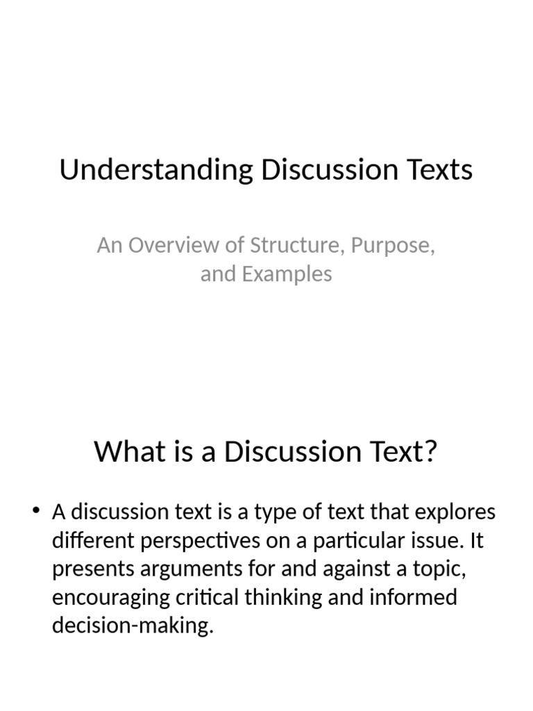 Discussion Text Presentation | PDF