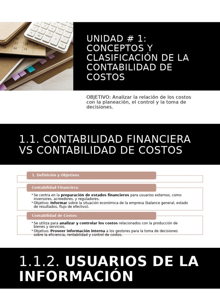 Unidad # 1-1 1-2 Conceptos y Clasificación de La Contabilidad de Costo | PDF | Contabilidad | Costo