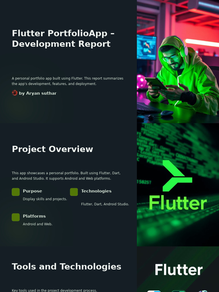 Flutter PortfolioApp Development Report | PDF