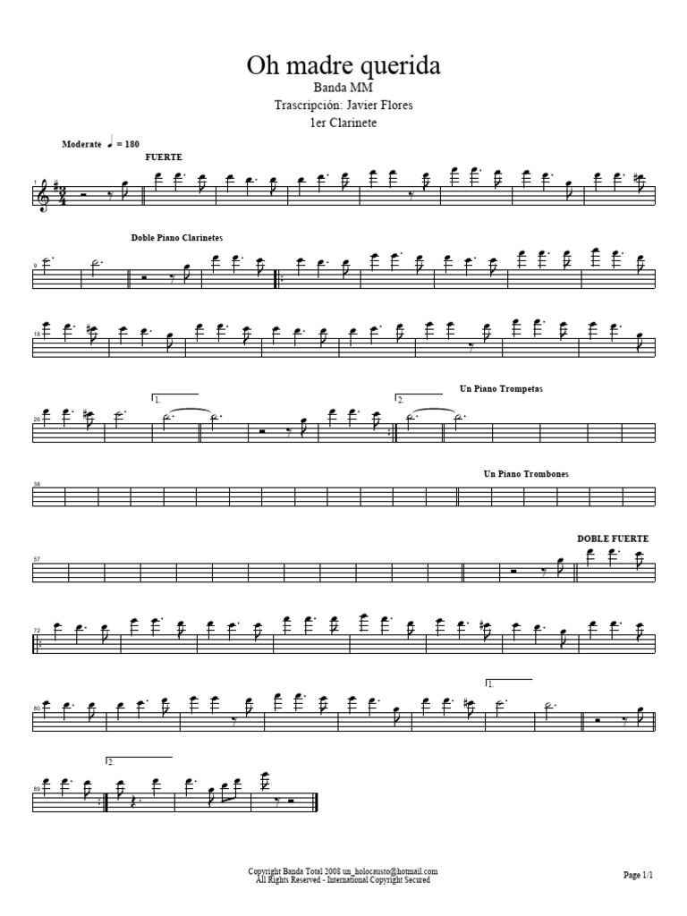 Oh Madre Querida Banda MM | PDF