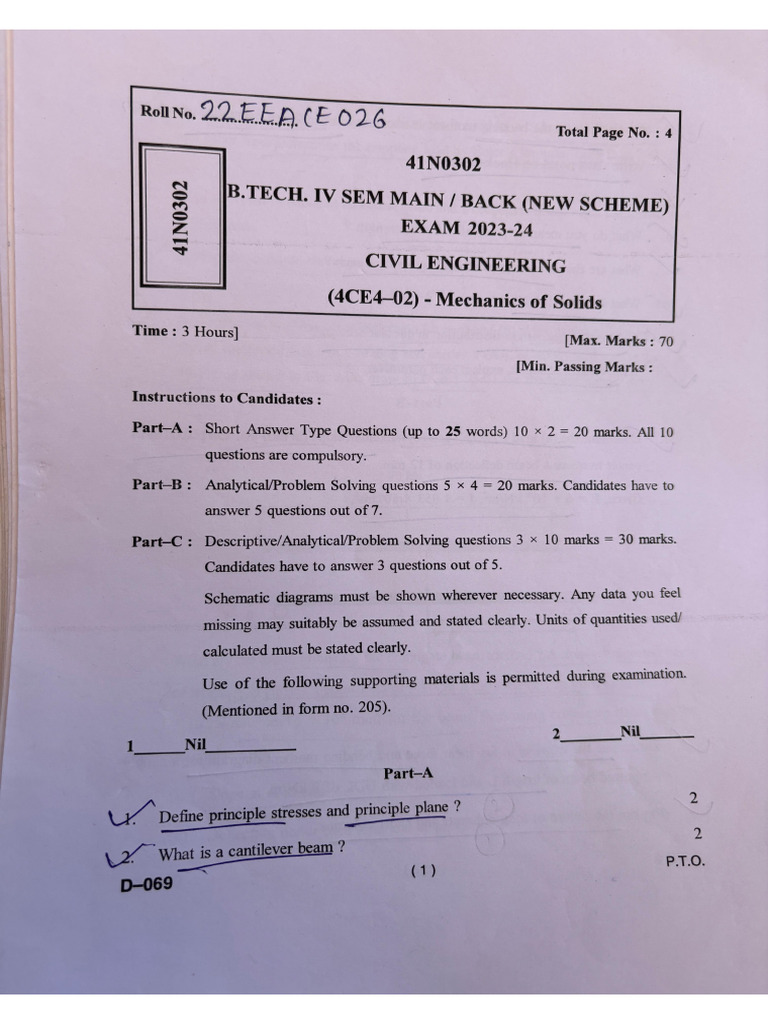 Mos Paper 2023-24 | PDF