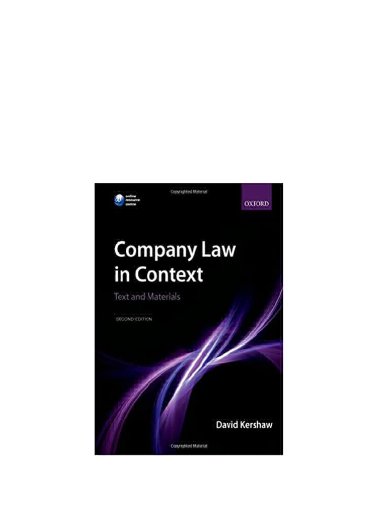 (Ebook PDF) Company Law in Context: Text and Materials: Text and ...