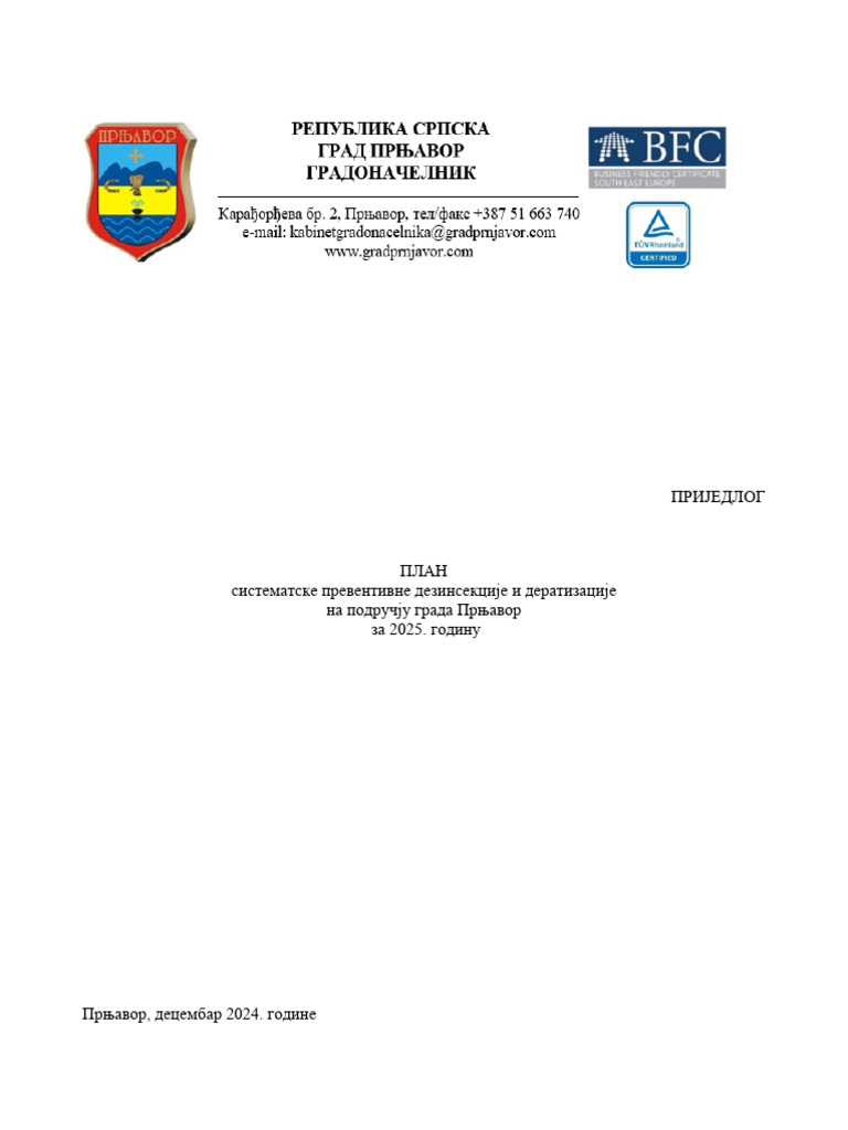 16.b Plan Sistematske Preventivne Dezinsekcije I Deratizacije | PDF