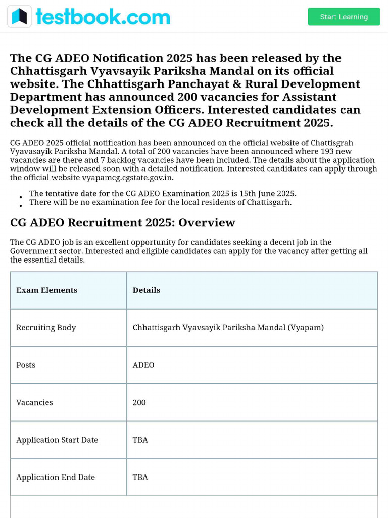 CG Adeo 2025exam Info | PDF