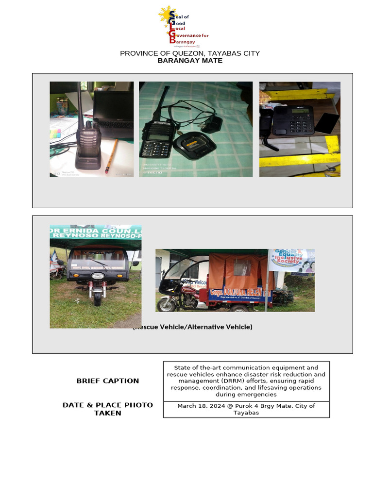 SGLGB-first-Aid-Photo Documentation (DRR) | PDF