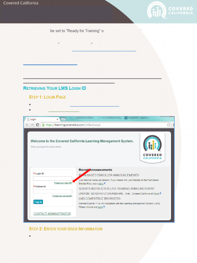 How-To Retrieve Your LMS Login Credentials | PDF | Password | Login