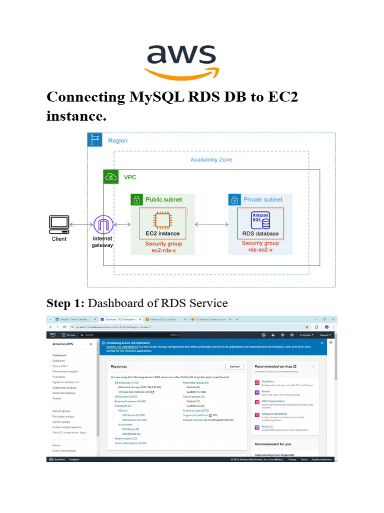 Connect MySQL RDS to EC2 Instance Guide | PDF