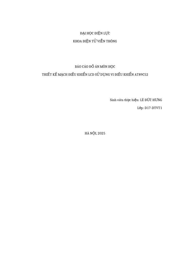 Bao Cao Do An | PDF
