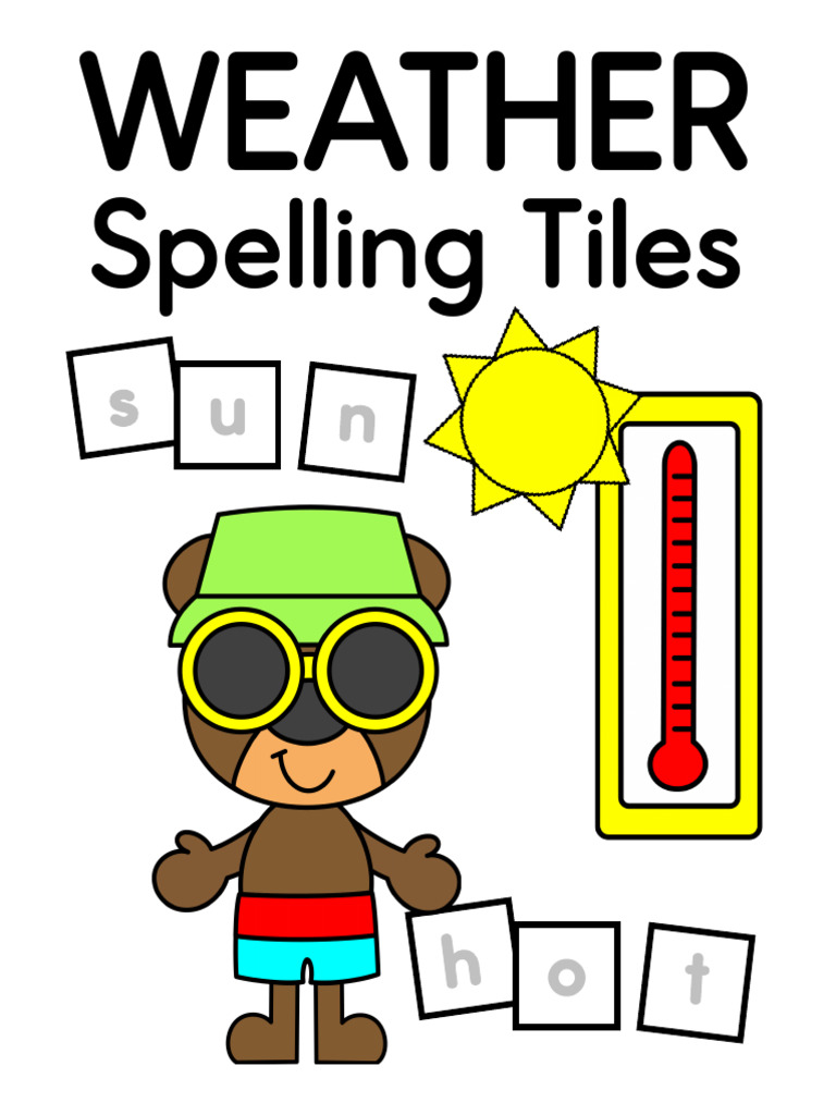 Weather Spelling Tiles Activity | PDF