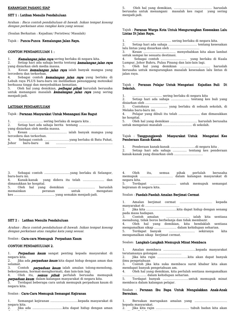 Karangan Pasang Siap | PDF