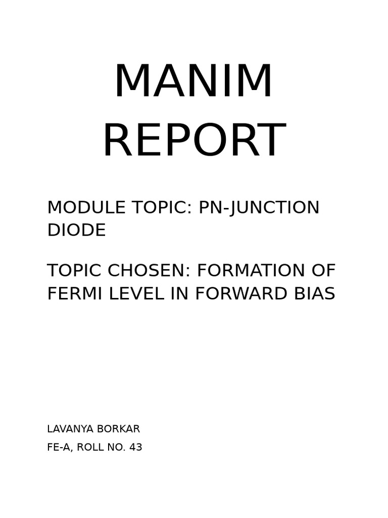 Fermi Level Dynamics in PN Diodes | PDF | P–N Junction | Electronic ...