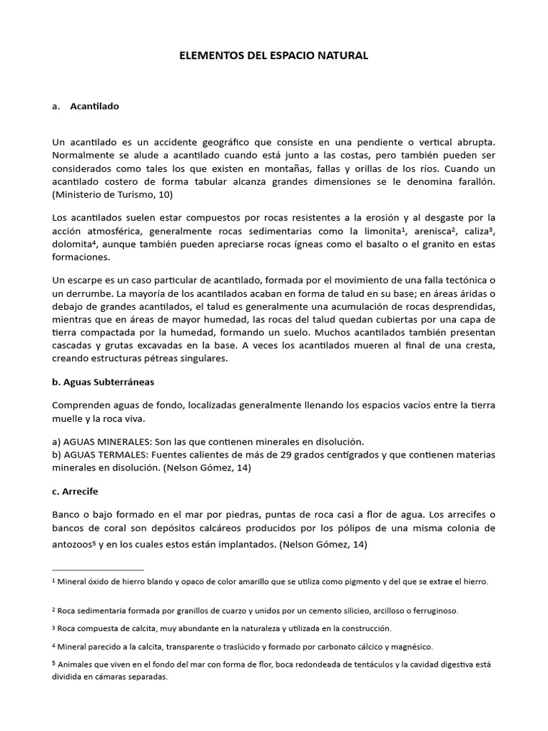 Elementos del Espacio Natural: Guía Completa | PDF | Volcán | Selva