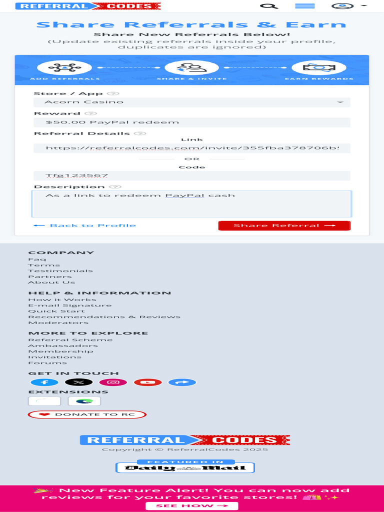 Share Referral Code or Link | PDF