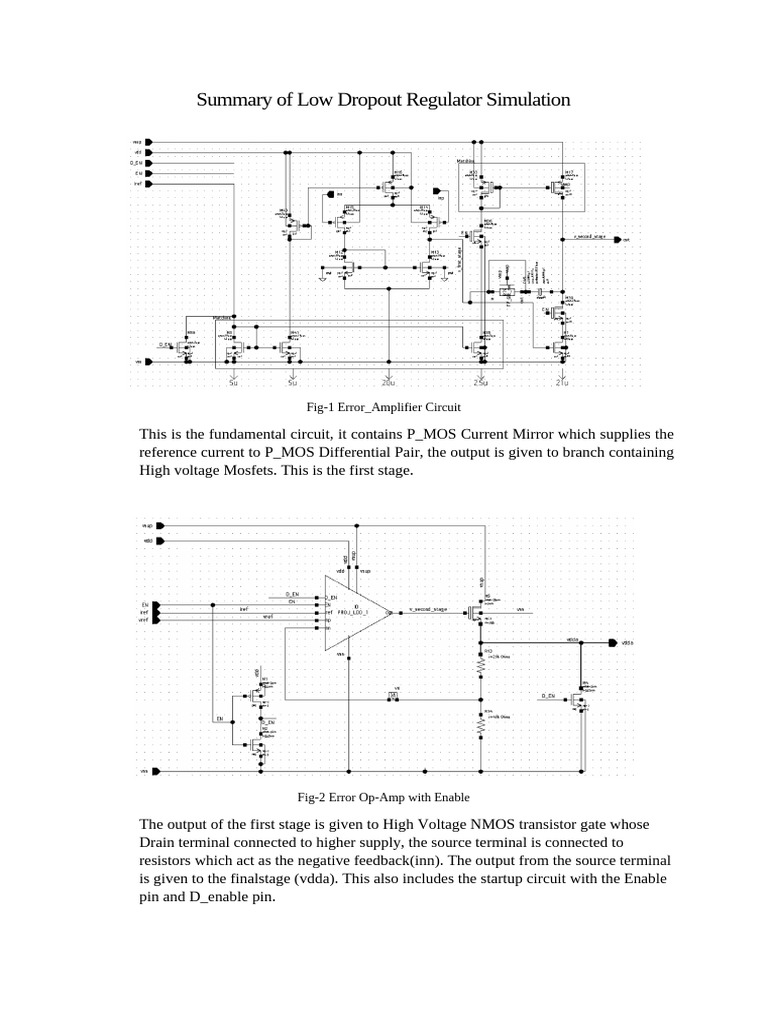 Low Dropout Regulator Simulation Summary | PDF | Mosfet | Electronic Design