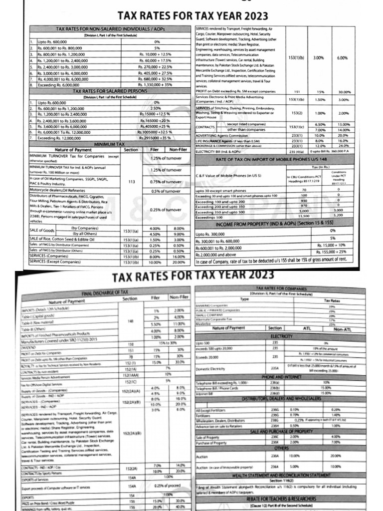 Tax Card 2023 | PDF