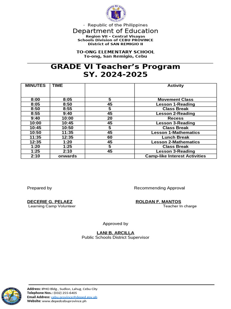 NLC Class Program TO ONG | PDF | Behavior Modification | Social ...