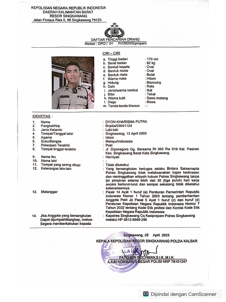 Dpo Bripda Dyon Kharisma | PDF