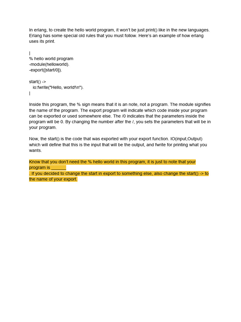 Erlang Hello World | PDF
