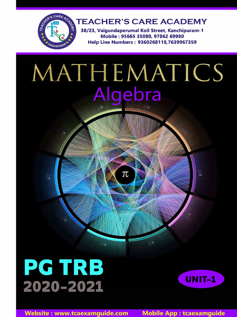 PG TRB Maths Unit 1 Complete Study Materials by Teachers Care Academy | PDF | Group (Mathematics ...