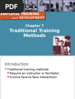 Chapter 7 Traditional Training Methods | PDF | Lecture | Behavioural ...