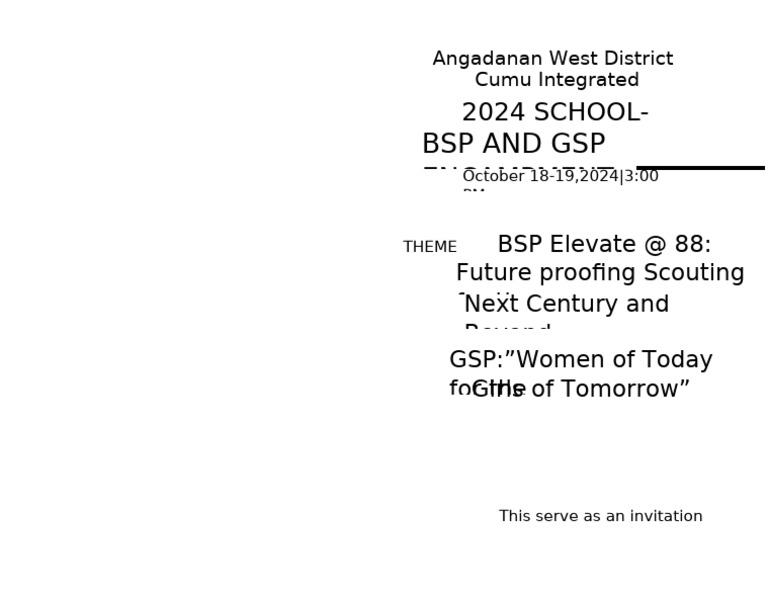 BSP and GSP Encampment: 2024 SCHOOL-Based | PDF