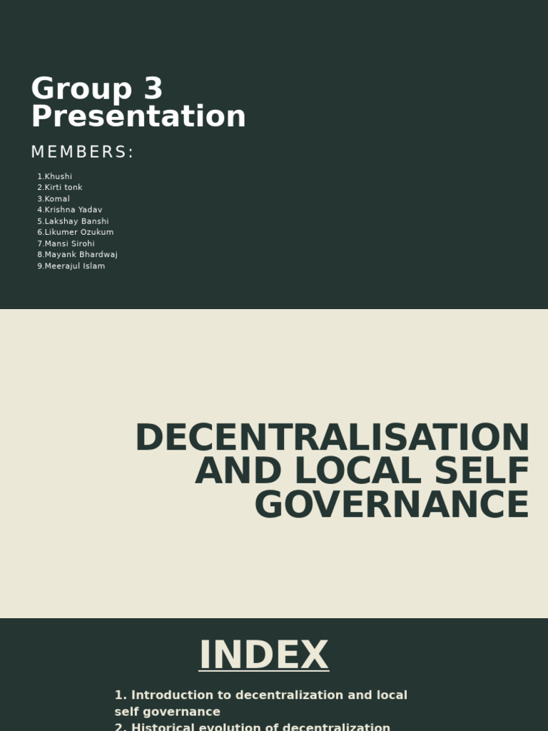 Decentralization and Local Governance in India | PDF | Government ...