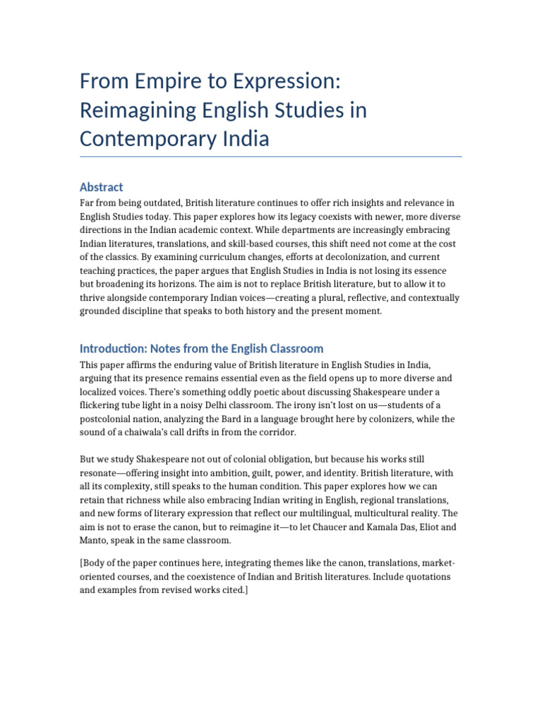 Reimagining English Studies in India | PDF | Postcolonialism | Liberal ...
