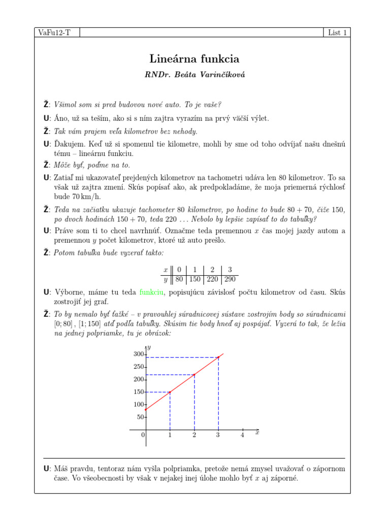 Lineárna Funkcia | PDF
