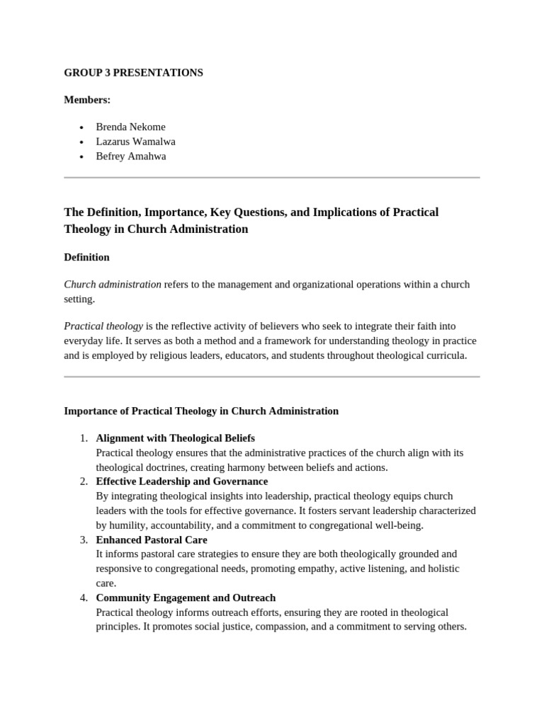 Brendah Group 3 Presentation1 | PDF | Theology | Faith