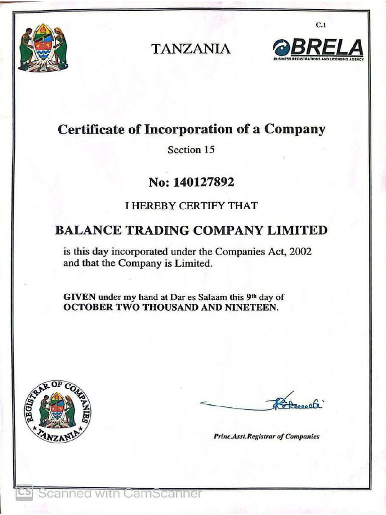 Balance Cert of Inco | PDF