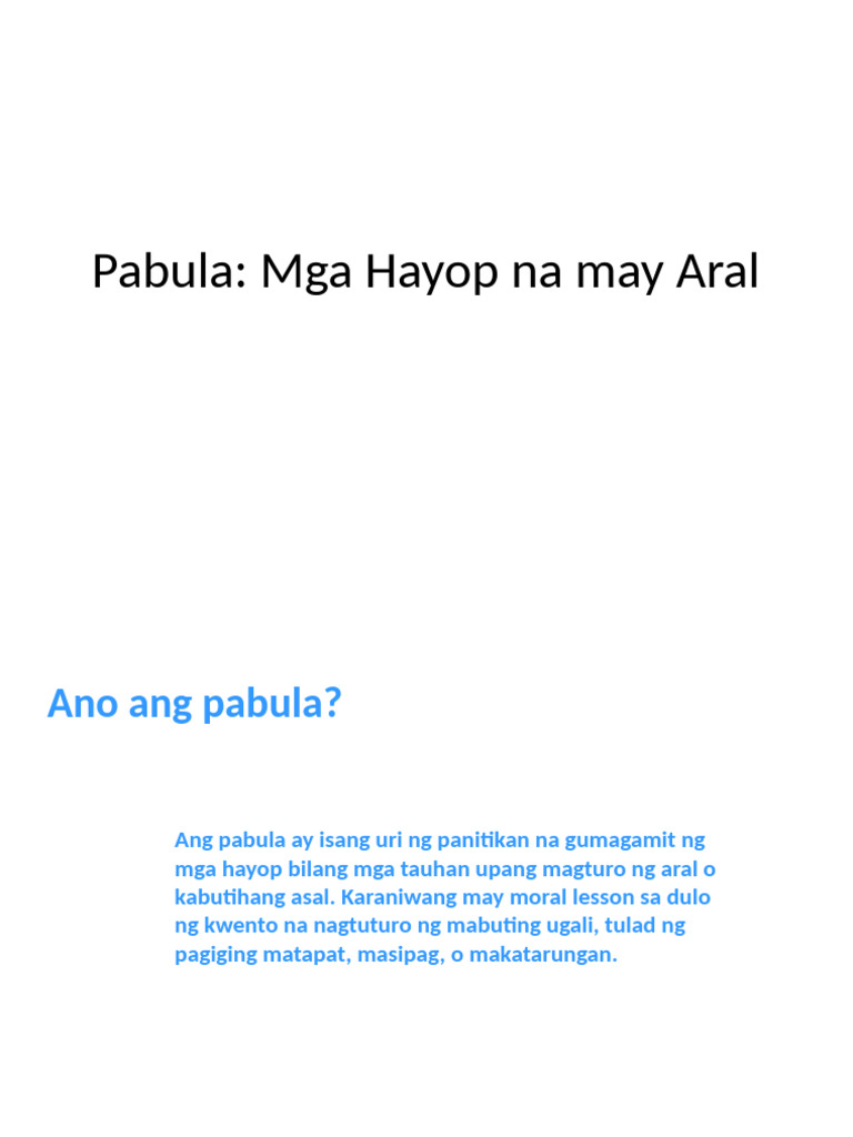 Pabula Presentation | PDF