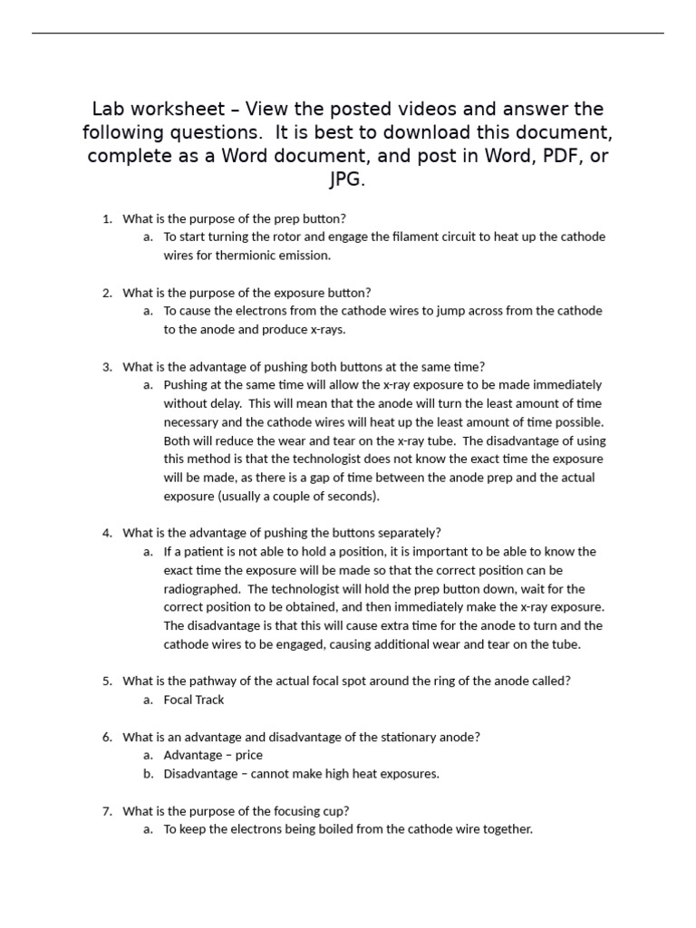 Chapter 5 Worksheet Answers | PDF | Vacuum Tube | Cathode