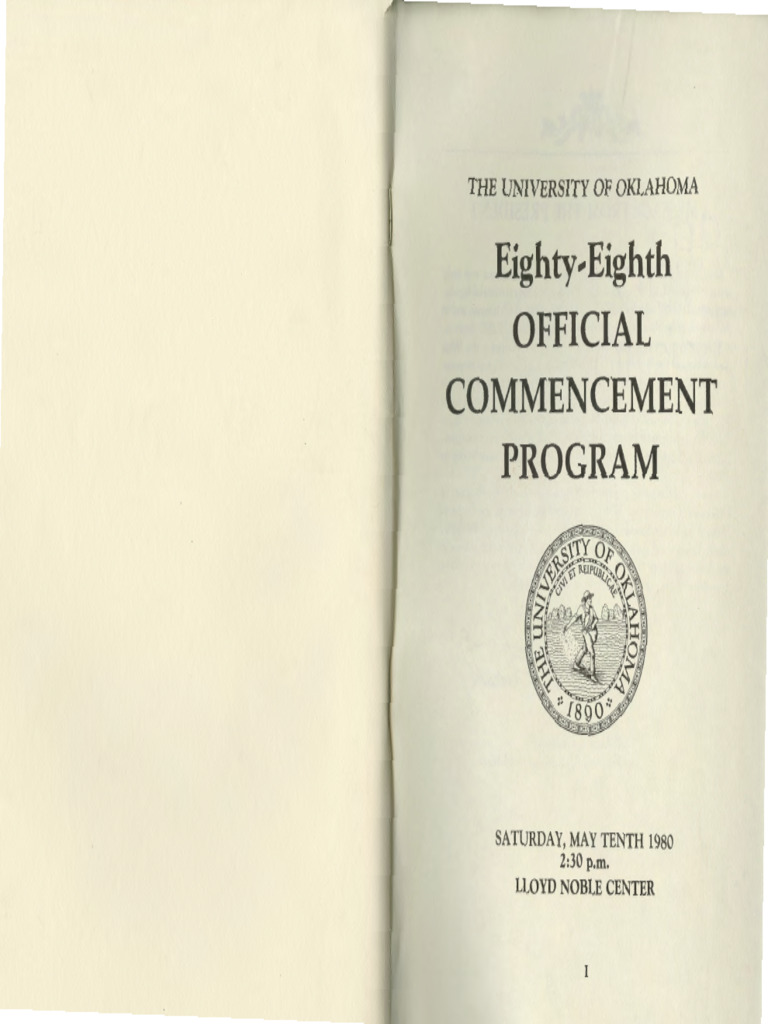 Official Commencement Program: Eighty-Eighth | PDF | University Of ...