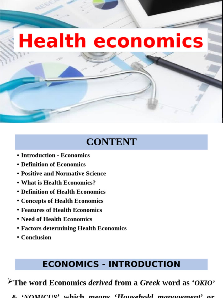 Health Economics: Concepts and Importance | PDF | Economics | Health ...