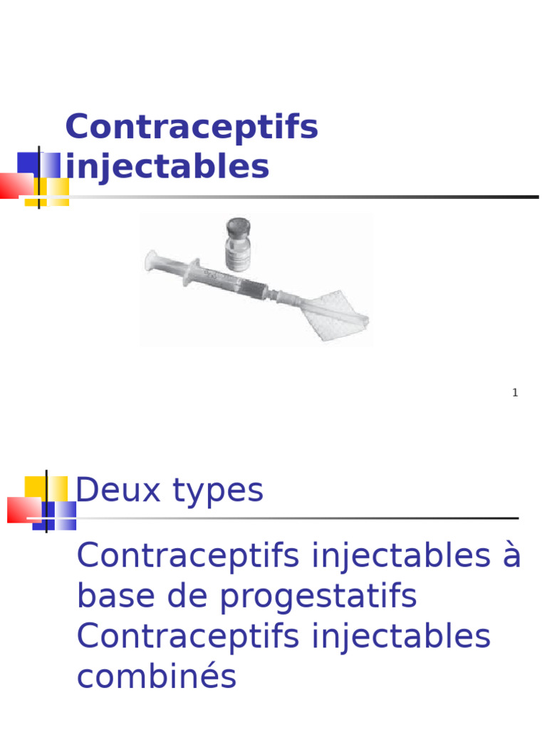 Contraceptifs Injectables : Avantages et Utilisation | PDF ...