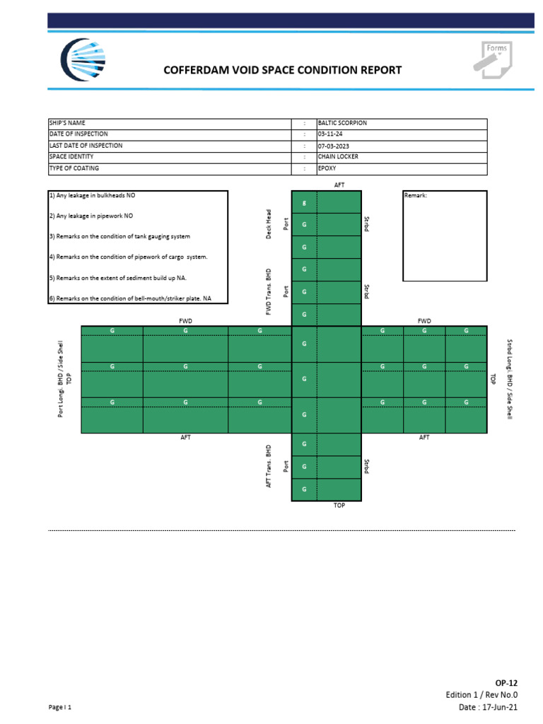 Chain Locker Inspection Report. 07.nov.2024 | PDF | Ships | Shipping