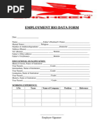 Employment Bio Data Form Template | PDF | Business