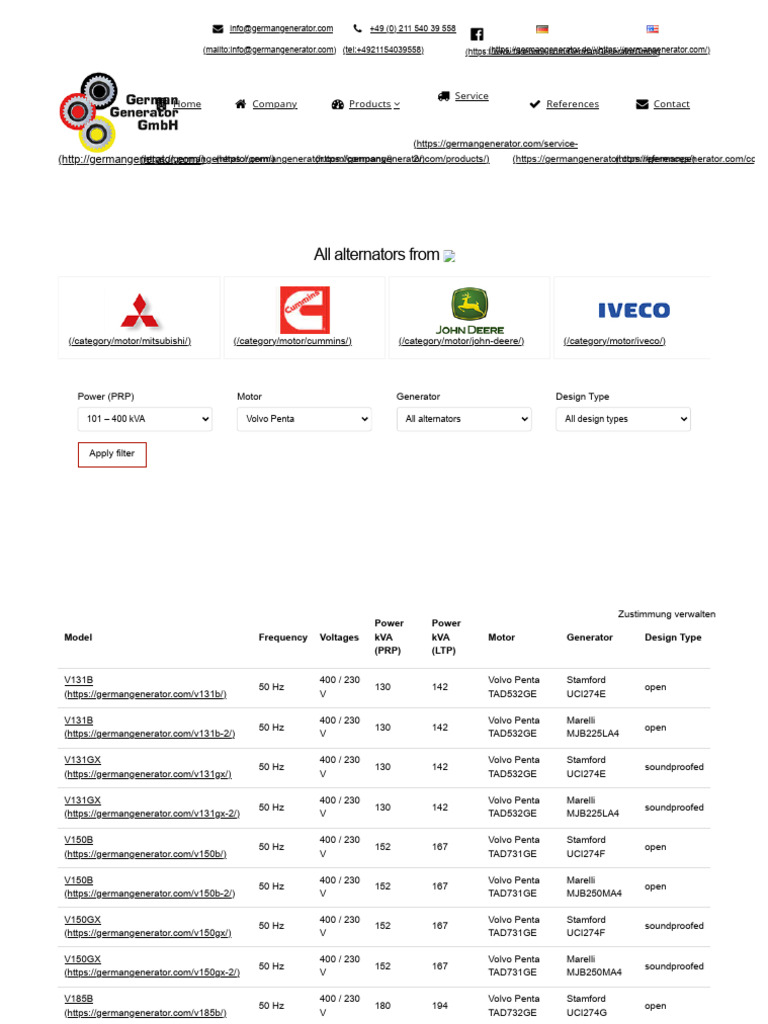 Volvo Penta _ German Generator GmbH | PDF | Electric Generator ...