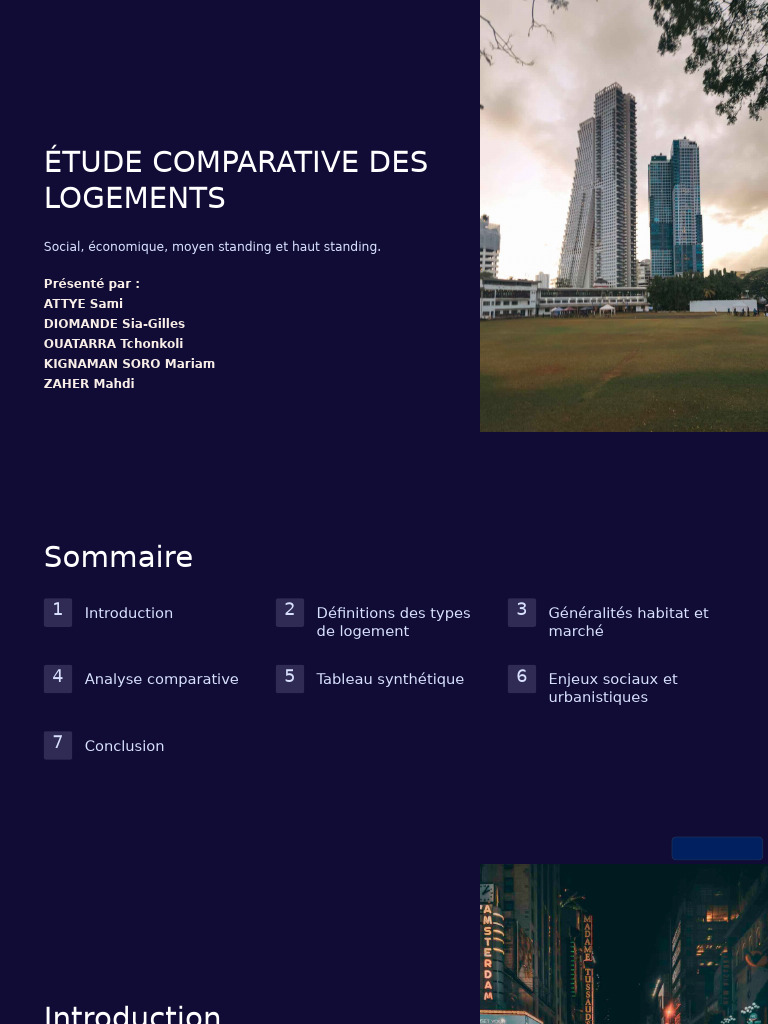 Etude Comparative Des Logements | PDF | Logement | Économie