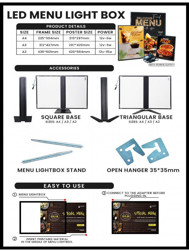 Menu Light Box Brochure PFS | PDF