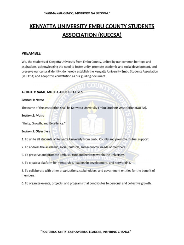 K.U EMBU County CONSTITUTION | PDF | Committee | Quorum