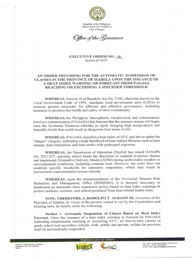 Executive Order No. 06 Series of 2025 | PDF