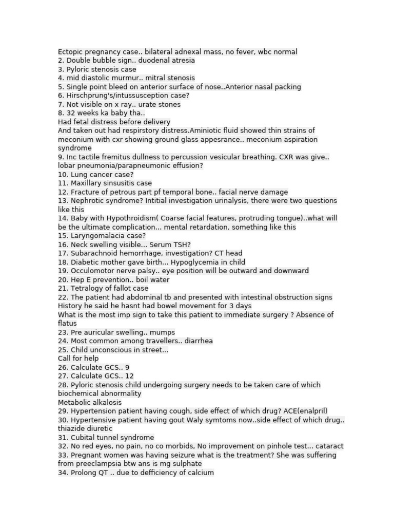 Aku Internship Test 2018 | PDF | Diseases And Disorders | Clinical Medicine