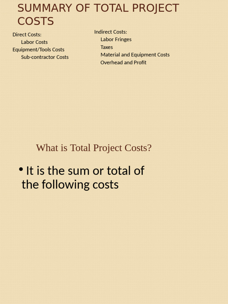 Breakdown of Total Project Costs | PDF | Employment | Insurance