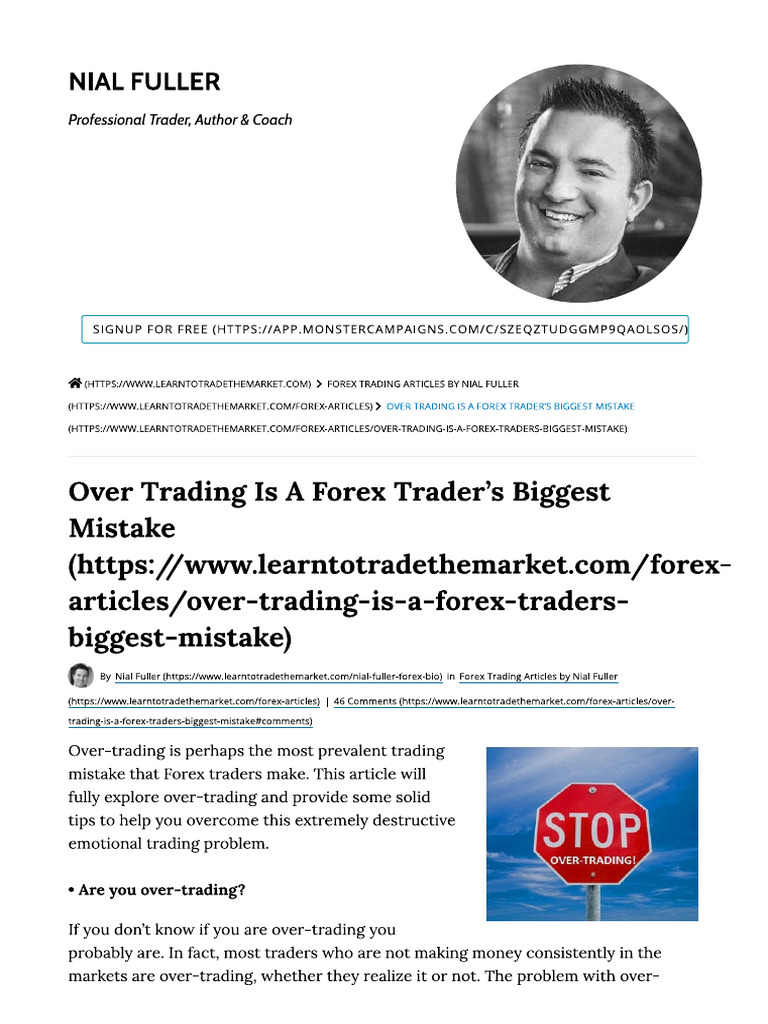 Over-Trading in Forex and How To Stop It Now Learn To Trade The Market ...