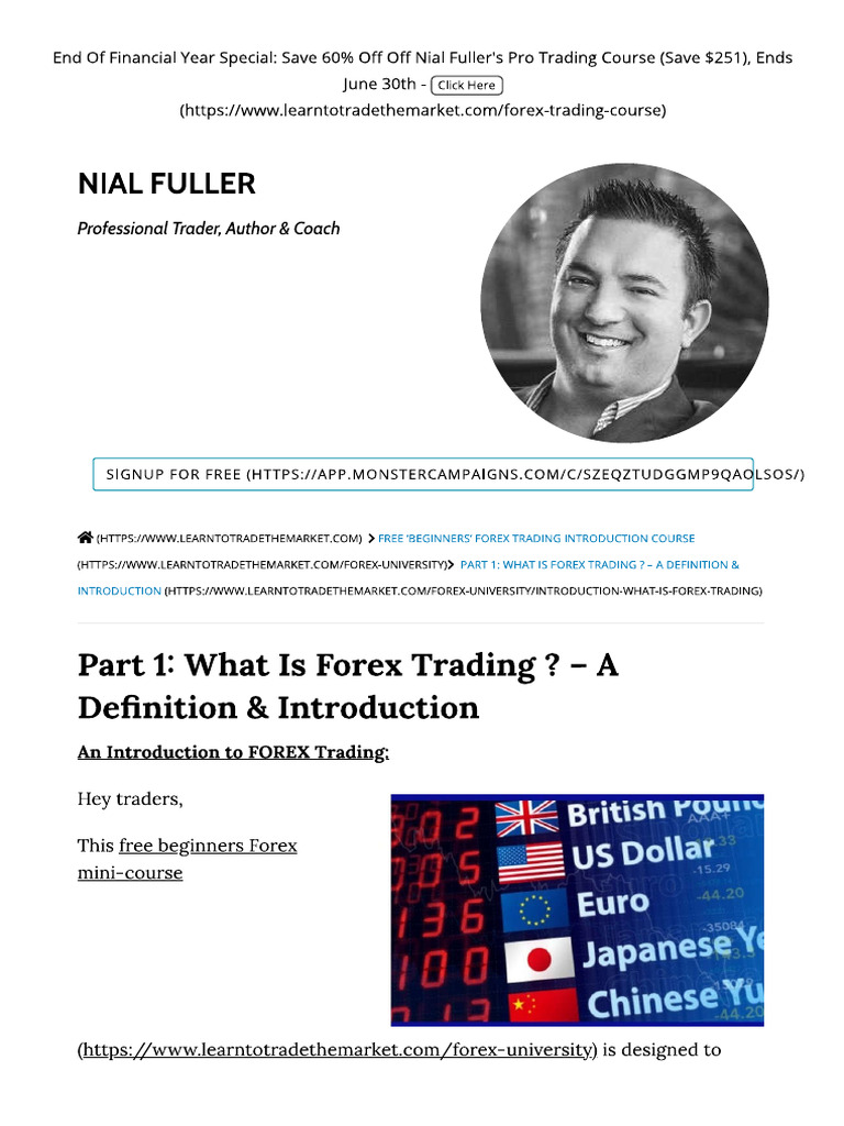 Part 1 What Is Forex Trading - FOREX Trading Learn To Trade The Market ...